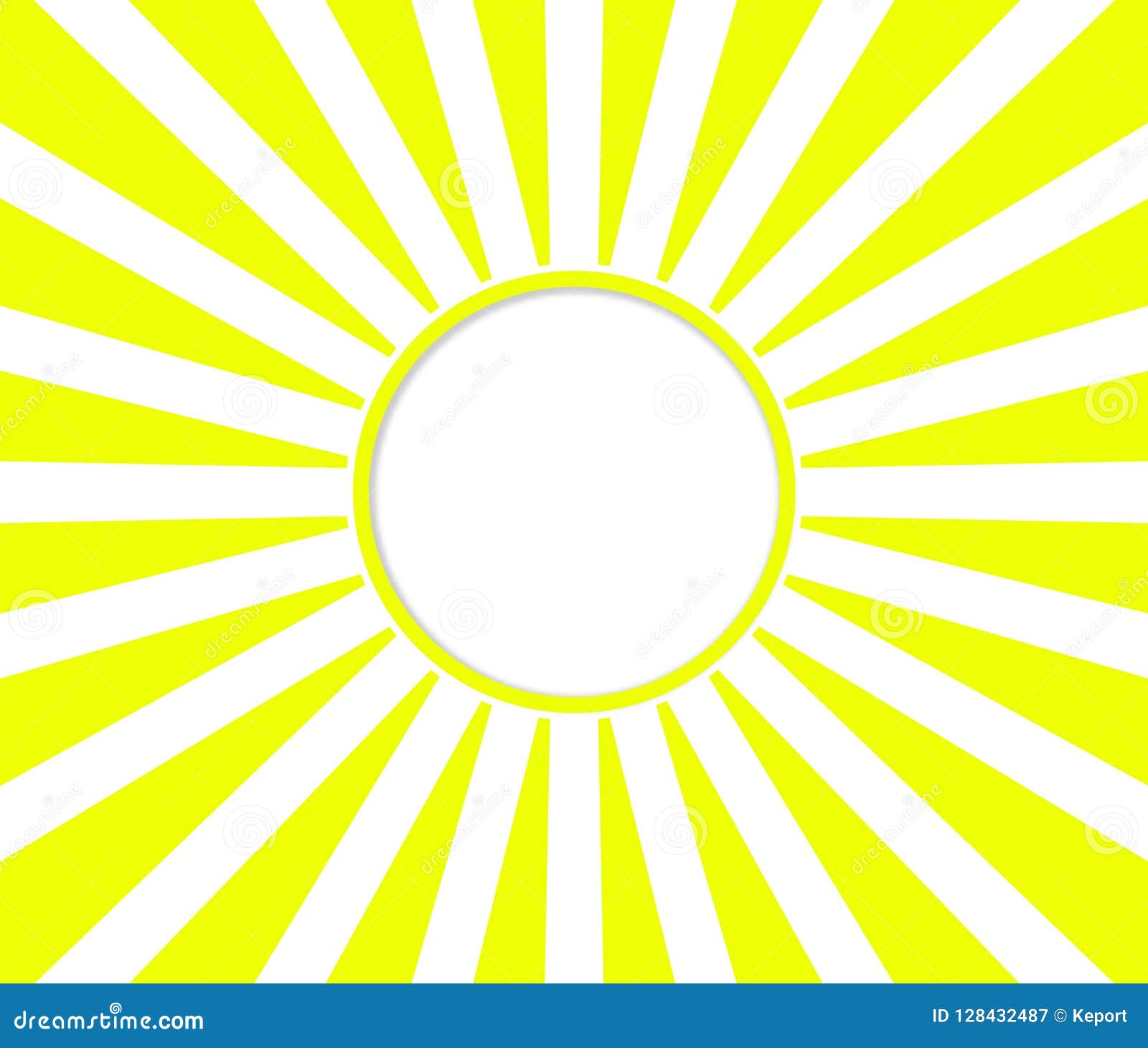 Rays with Circle Yellow White Stock Illustration - Illustration of ...
