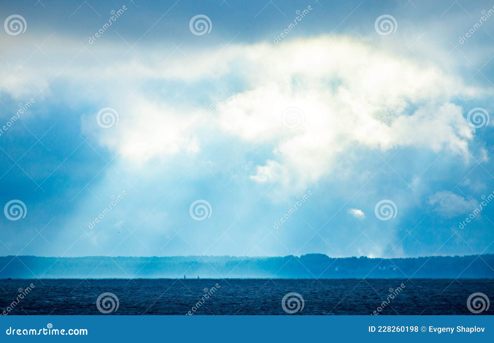 The Rays of God in the River Landscape Stock Photo - Image of dramatic ...