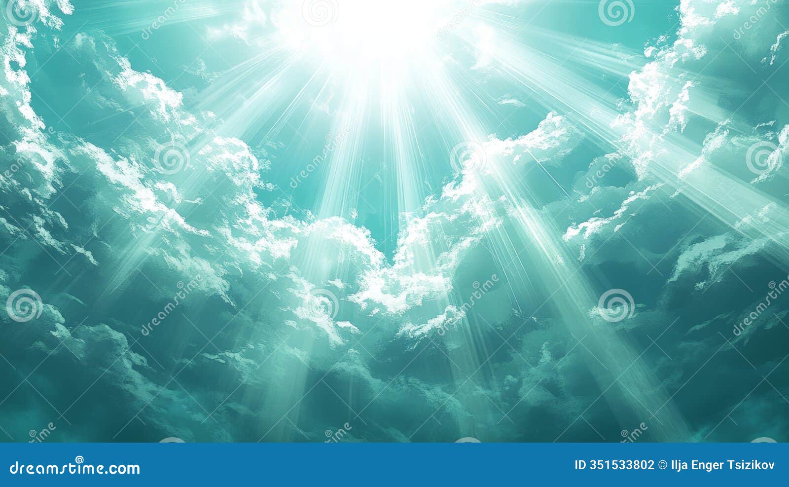 Rays of Hope Sun Shining through Dramatic Clouds, Abstract Heavenly ...