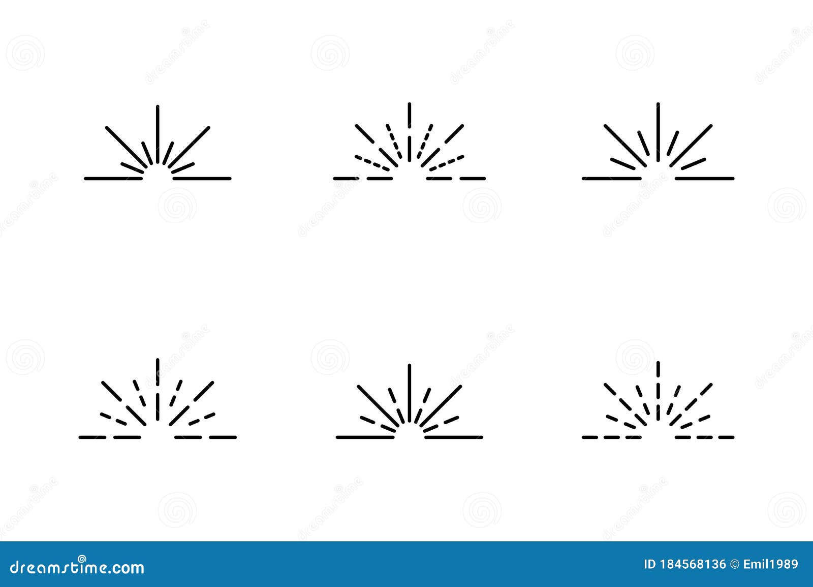Rays Icon Symbol Set Simple Design Stock Vector - Illustration of ...