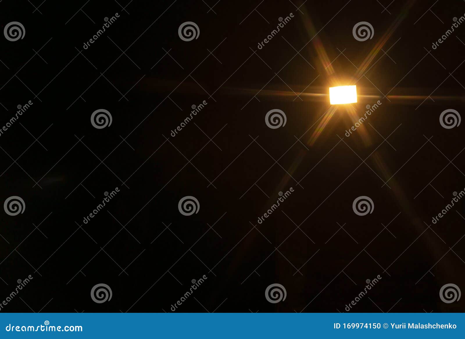 Rays Lanterns of Street Lighting in the Night Sky Stock Photo - Image ...