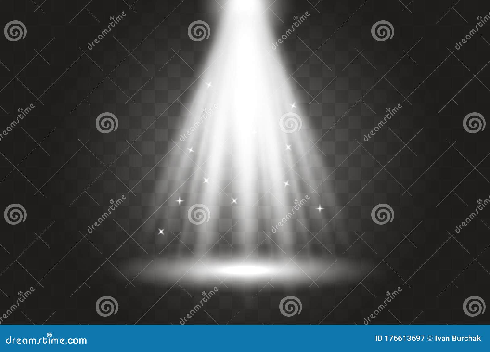Rays of Light from Above. Light from a Lamp on the Stage. Spotlights ...