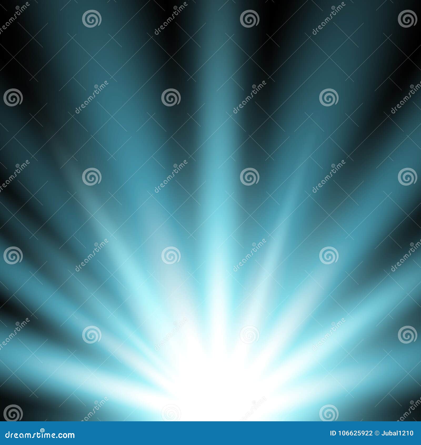 Rays of Light from Below, Aqua Color Stock Vector - Illustration of ...