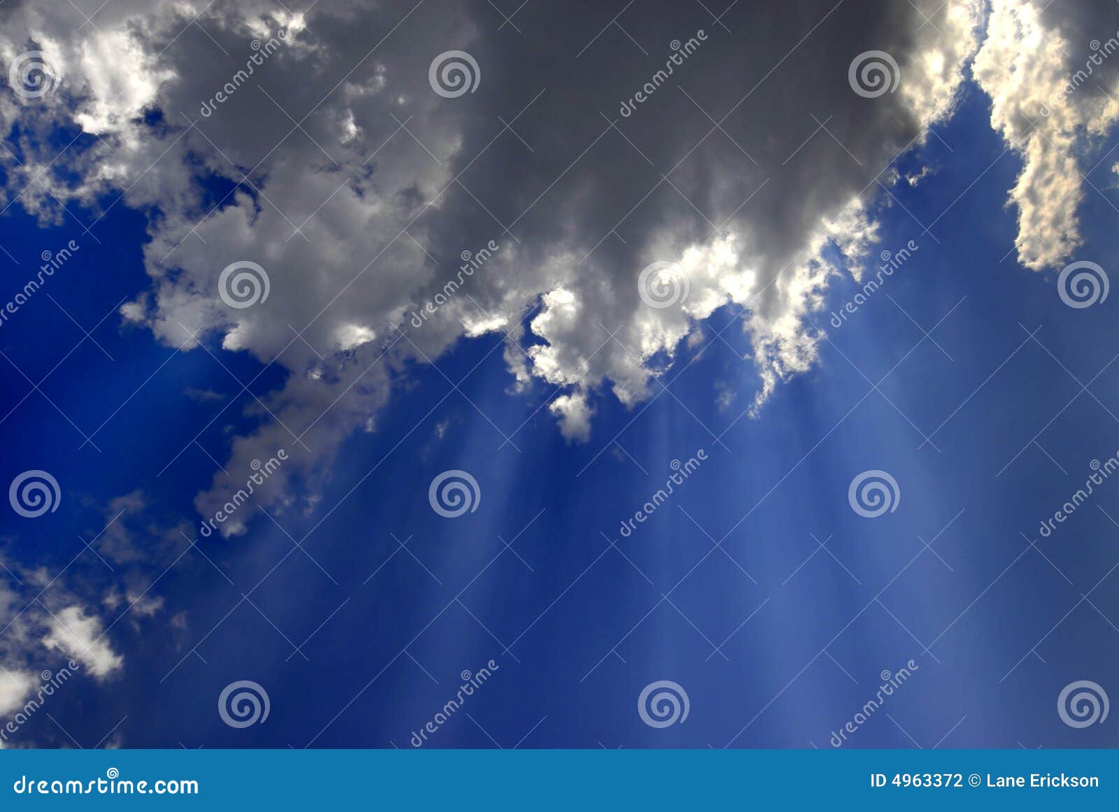 Rays Of Light In Blue Sky Picture. Image: 4963372