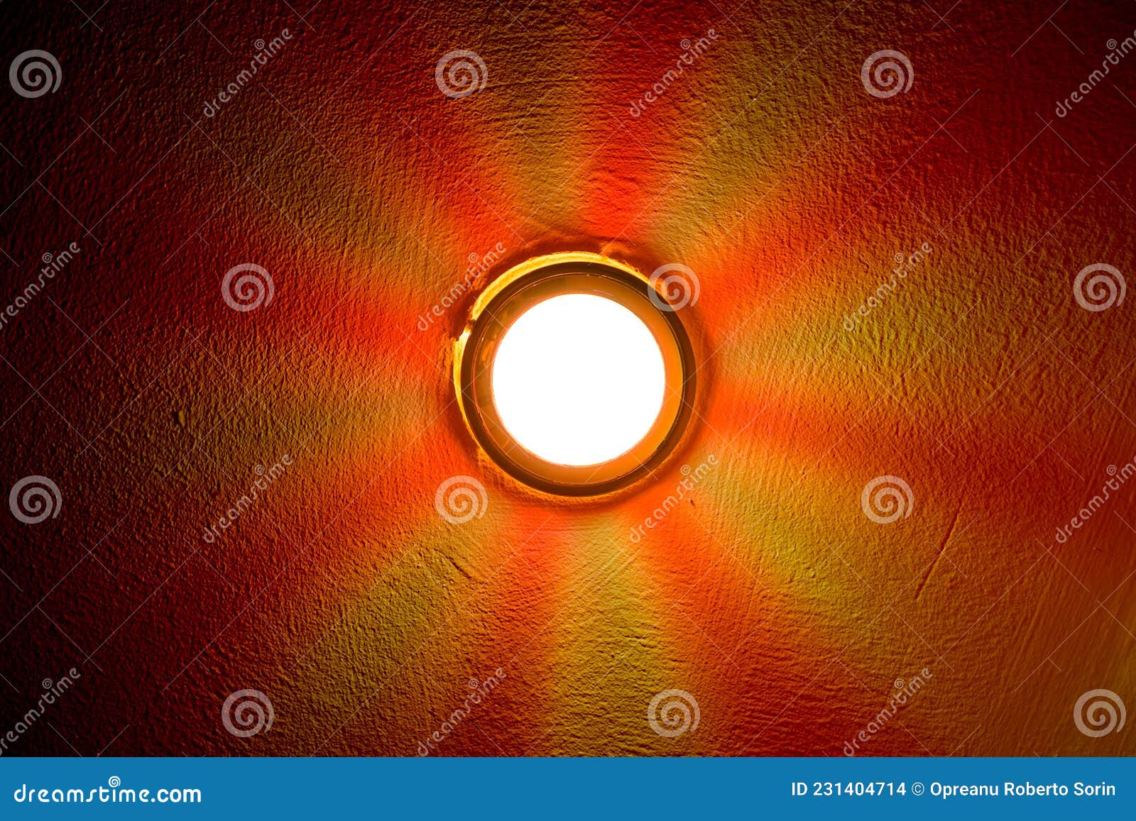 Rays of Light from the Bulb on the Ceiling Stock Photo - Image of ...