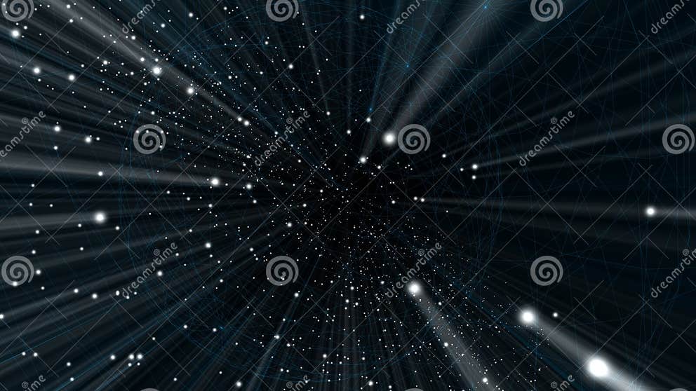 Rays of Light in Computer Matrix Illustration Stock Photo - Image of ...