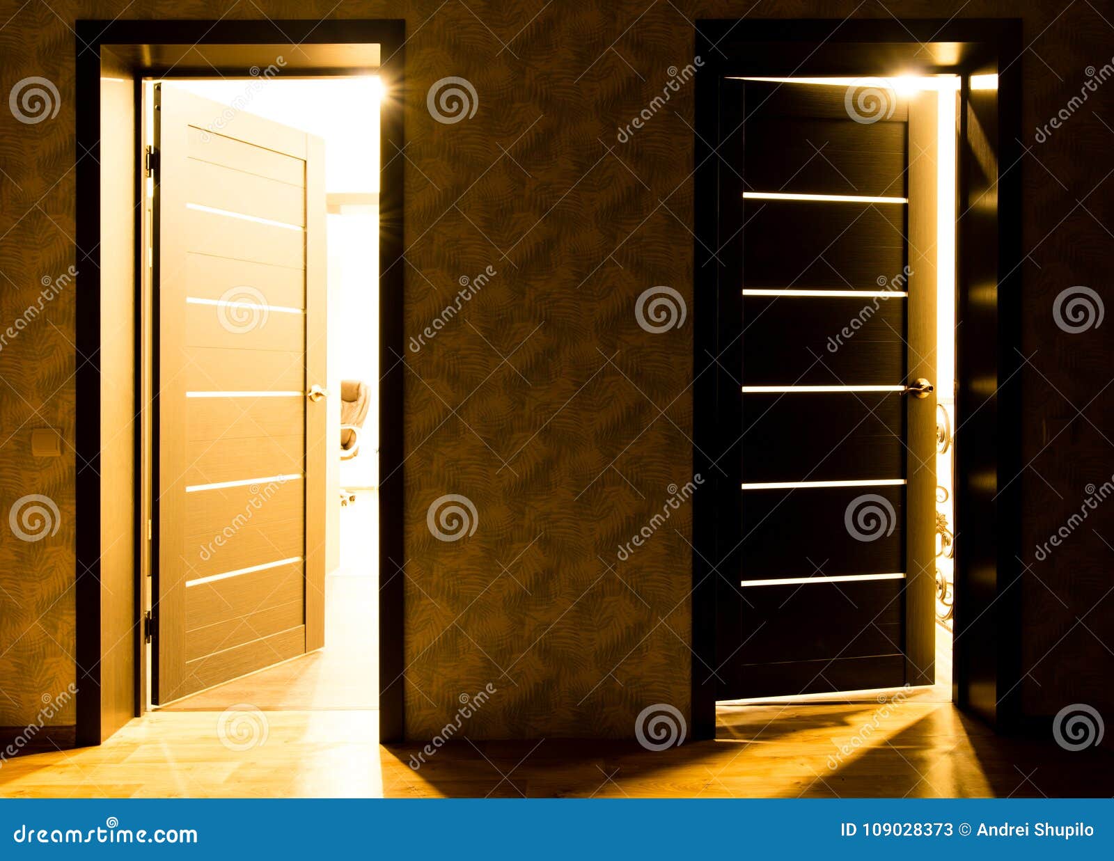 Rays of Light from the Door in a Dark Room Stock Image - Image of house ...