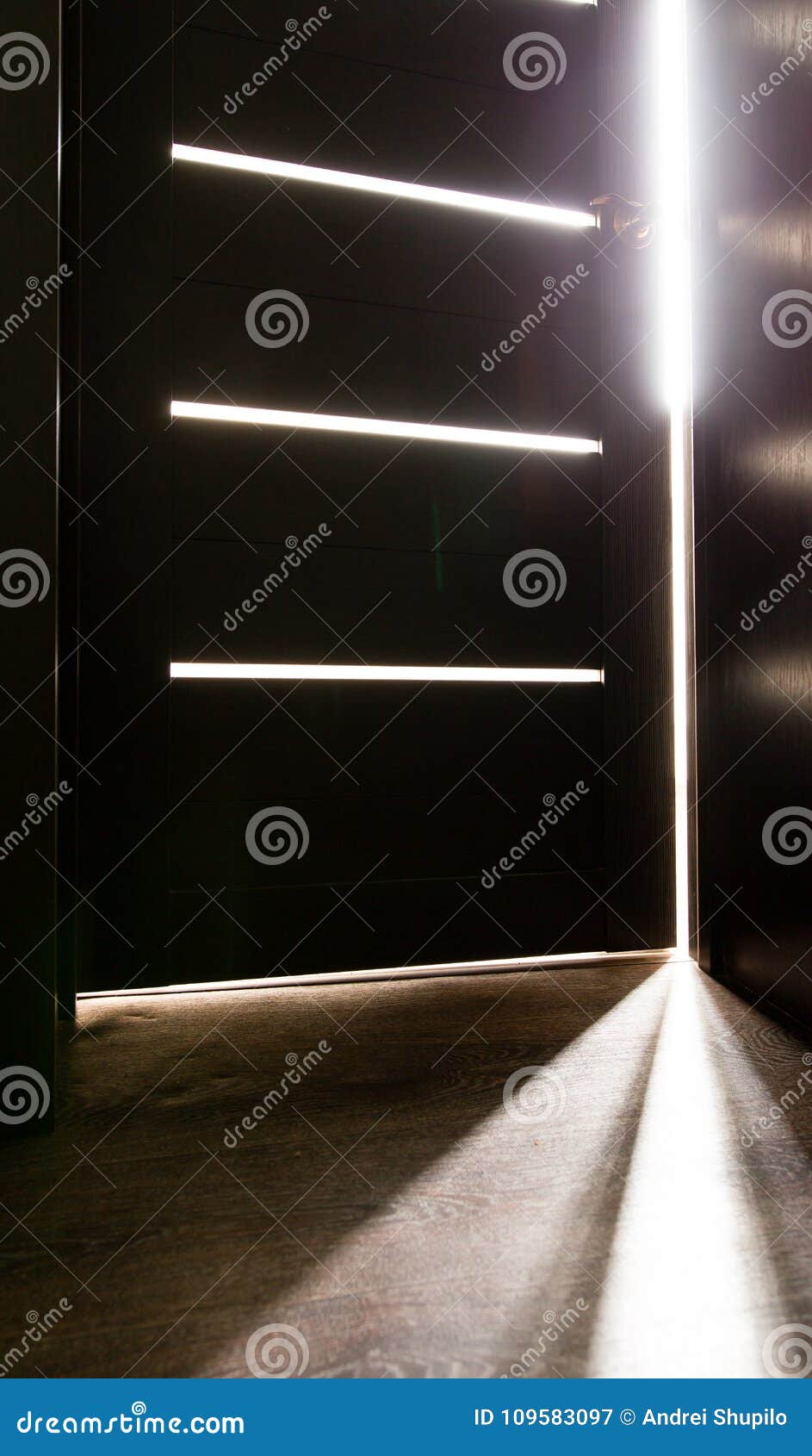 Rays of Light from the Door in a Dark Room Stock Image - Image of light ...