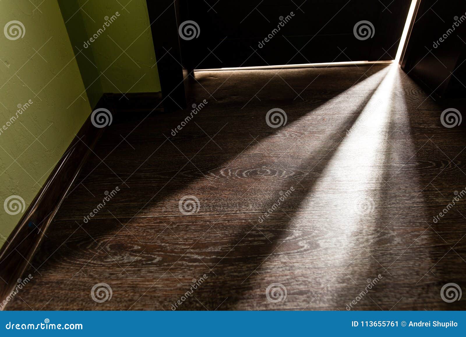 Rays of Light from the Door in a Dark Room Stock Image - Image of ...