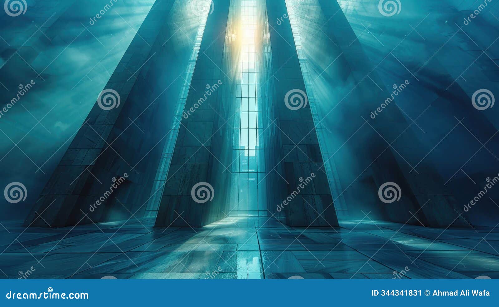 Rays of Light in a Modern Hallway Stock Illustration - Illustration of ...