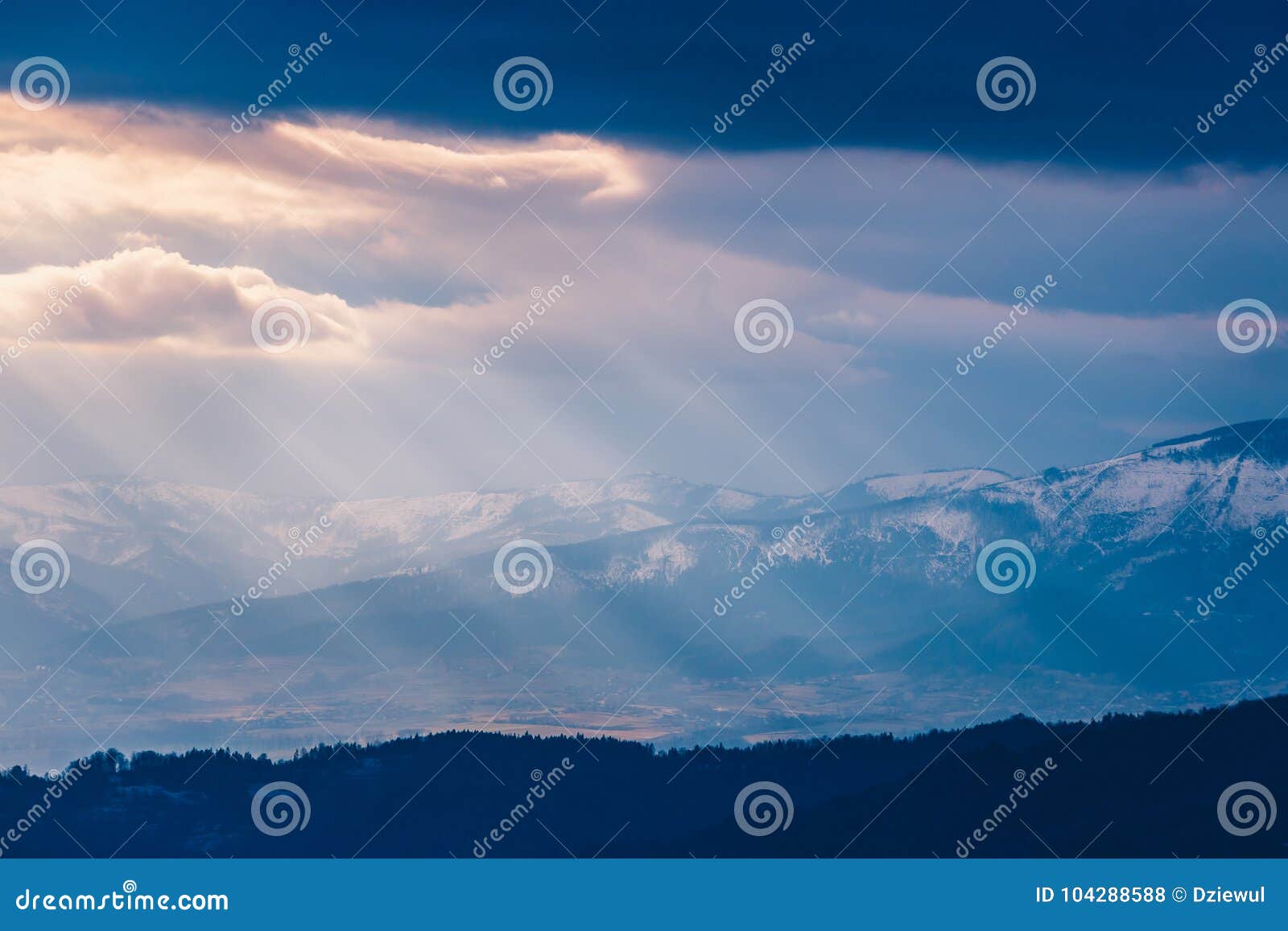 Rays of Light Pass through the Clouds Stock Photo - Image of lining ...