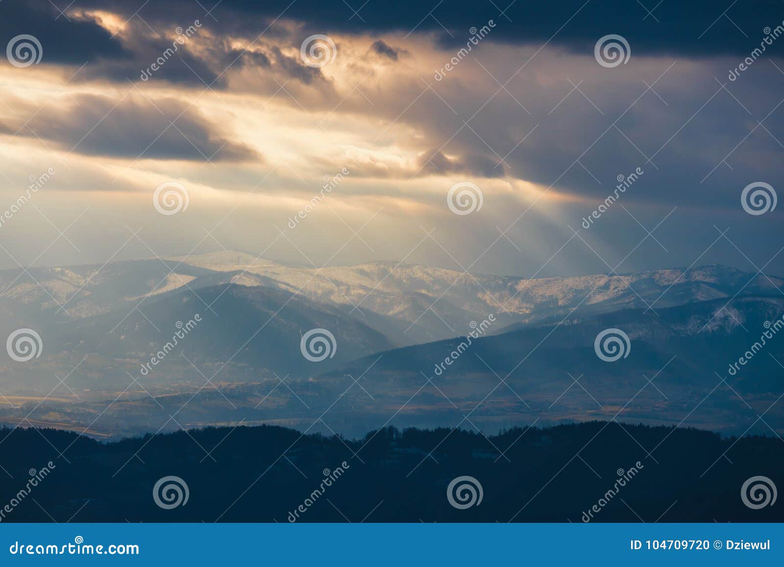 Rays of Light Pass through the Clouds Stock Photo - Image of light ...