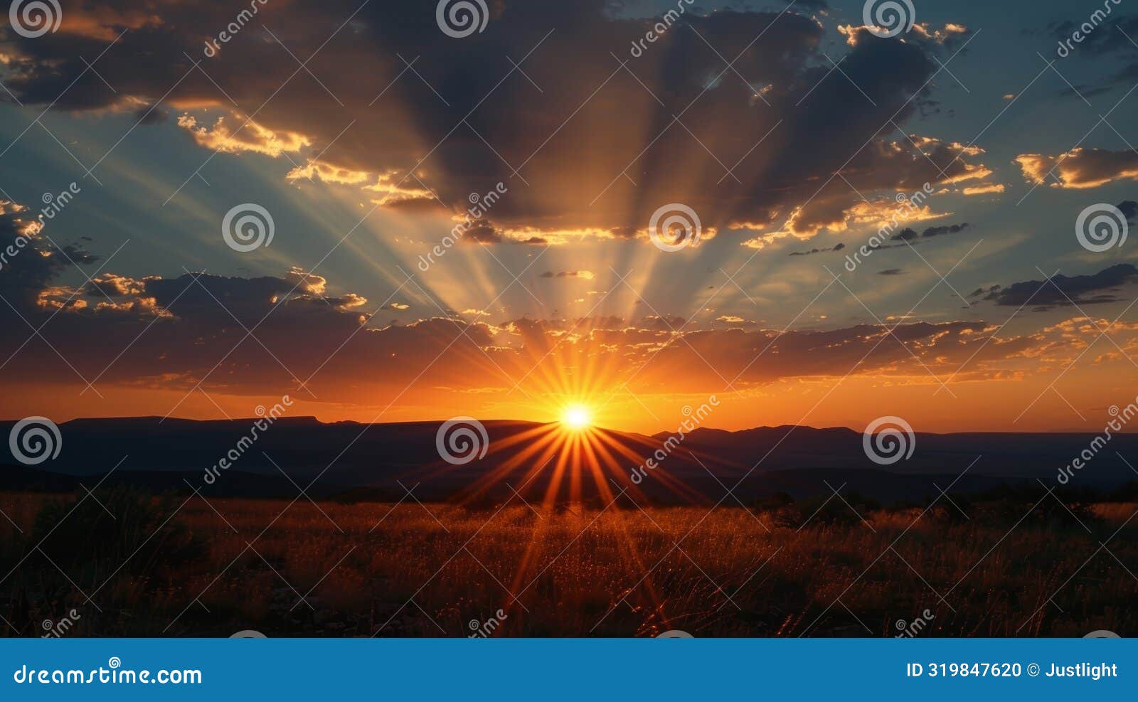 Rays of Light Reaching Upwards from the Horizon at Sunrise Emulating ...