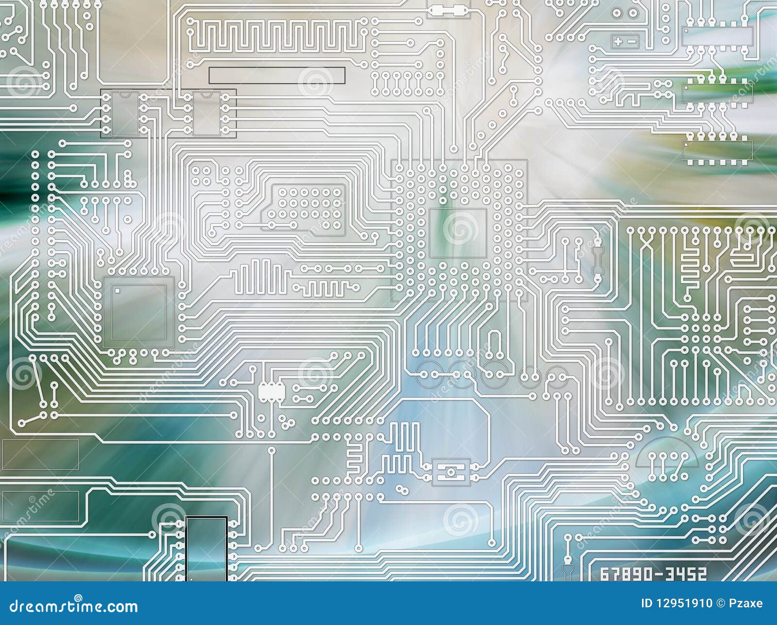 Rays of Light Shining and Circuit Board Background Stock Illustration ...