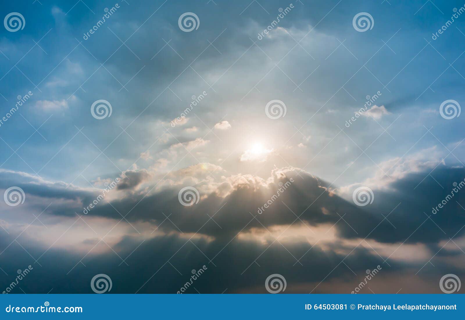 Rays of Light Shining through Clouds Stock Image - Image of peace ...