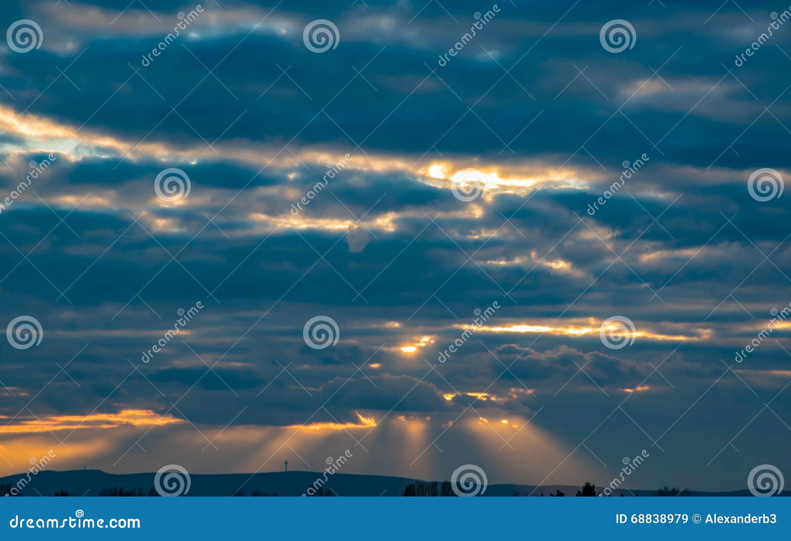 Rays of Light Shining Down in the Morning Stock Image - Image of power ...