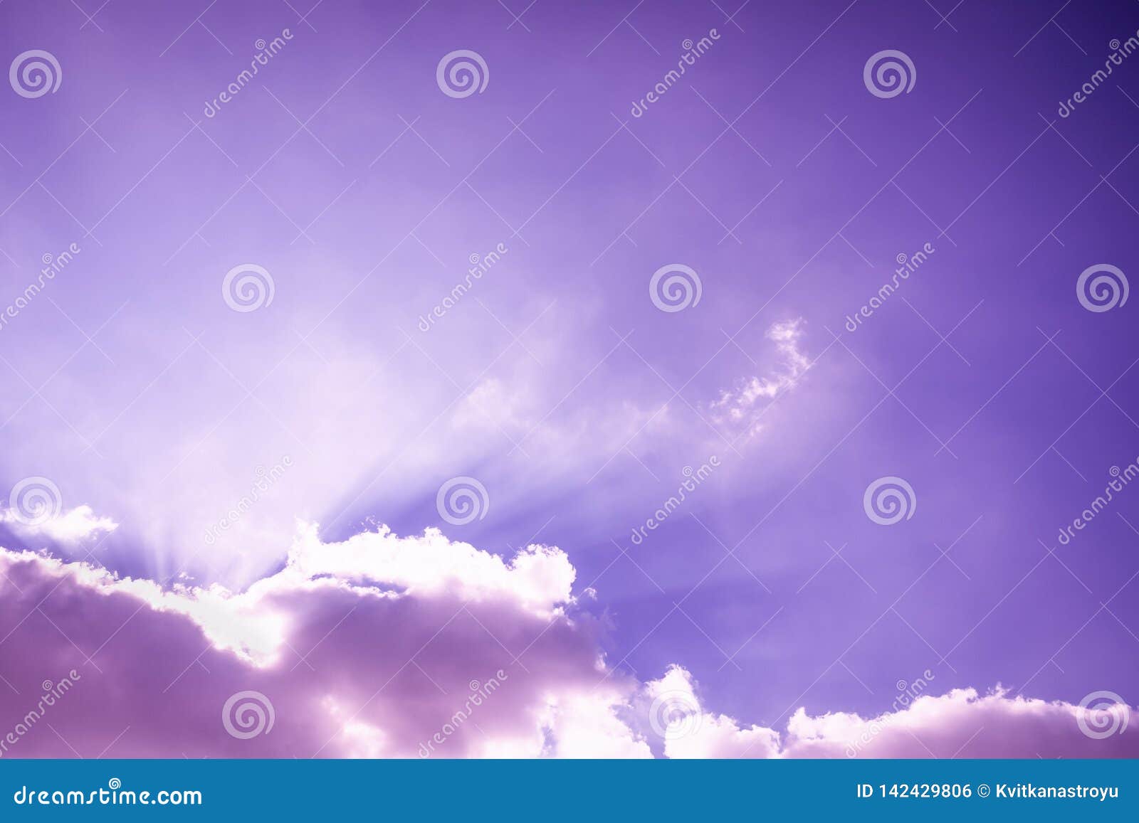 Rays of Light Shining Up. Beam of Light and the Fluffy Clouds Stock ...