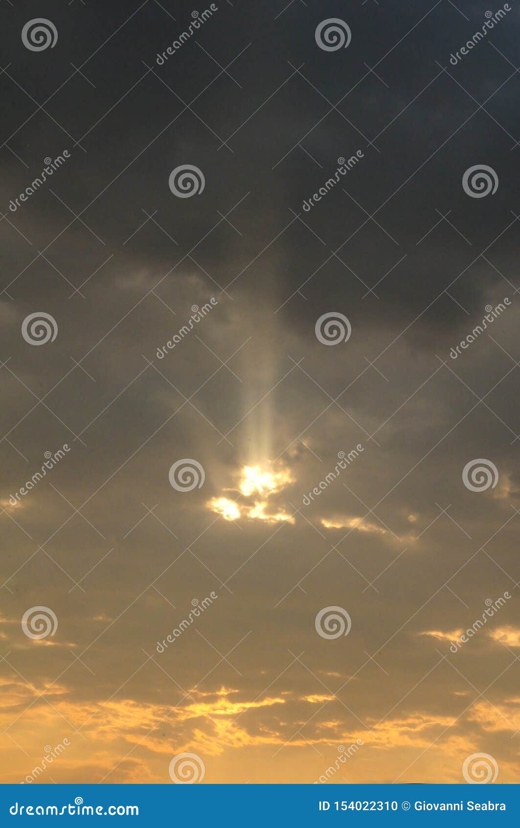 Rays of light at sunset stock photo. Image of blue, seascape - 154022310