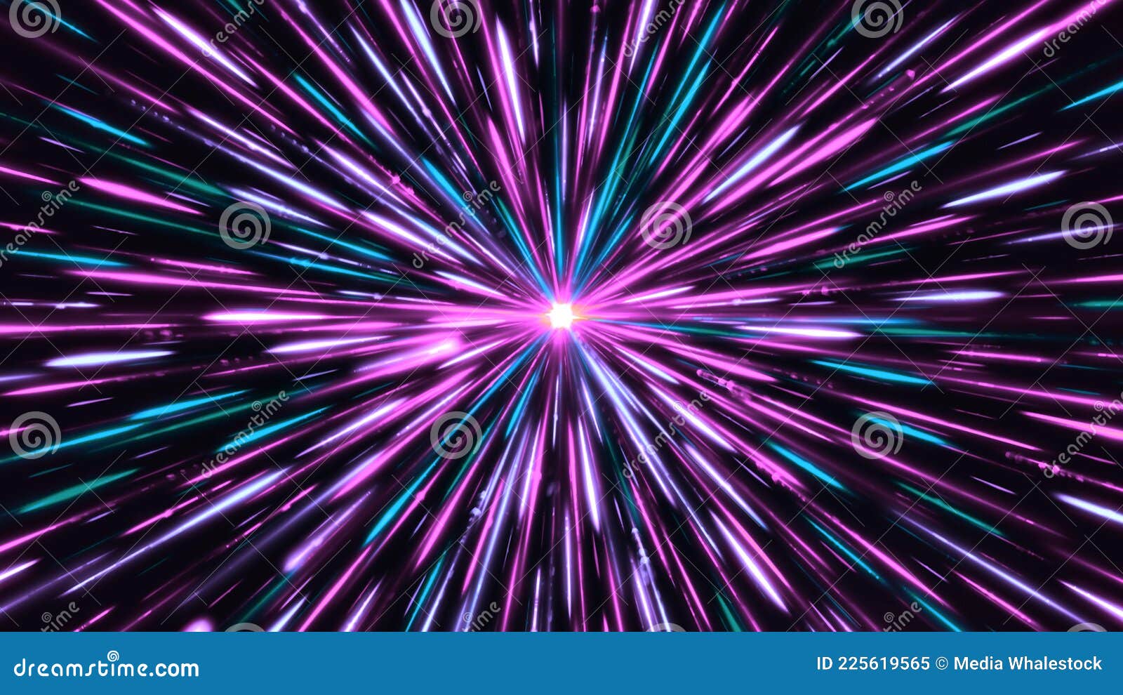 Rays Move To Central Point. Animation. Bright Dot in Center Absorbs ...