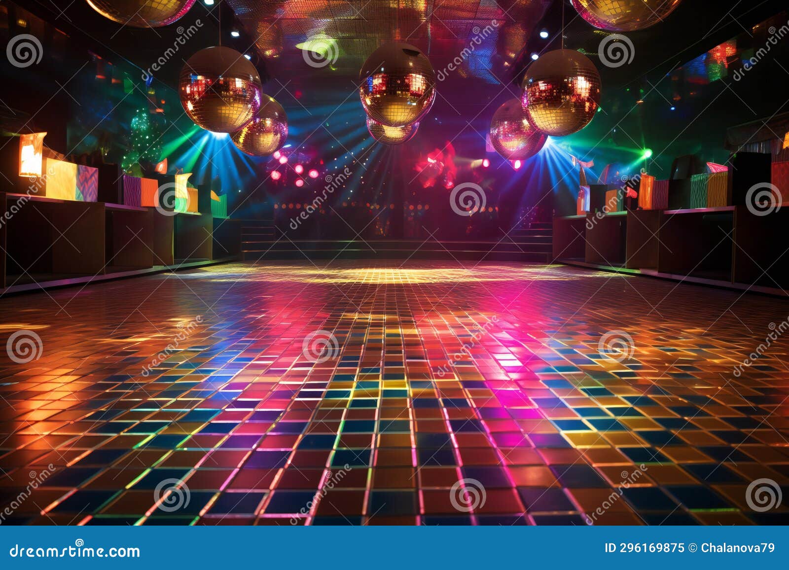 Rays Neon Light Empty Disco Hall Stock Image - Image of glow, blurry ...