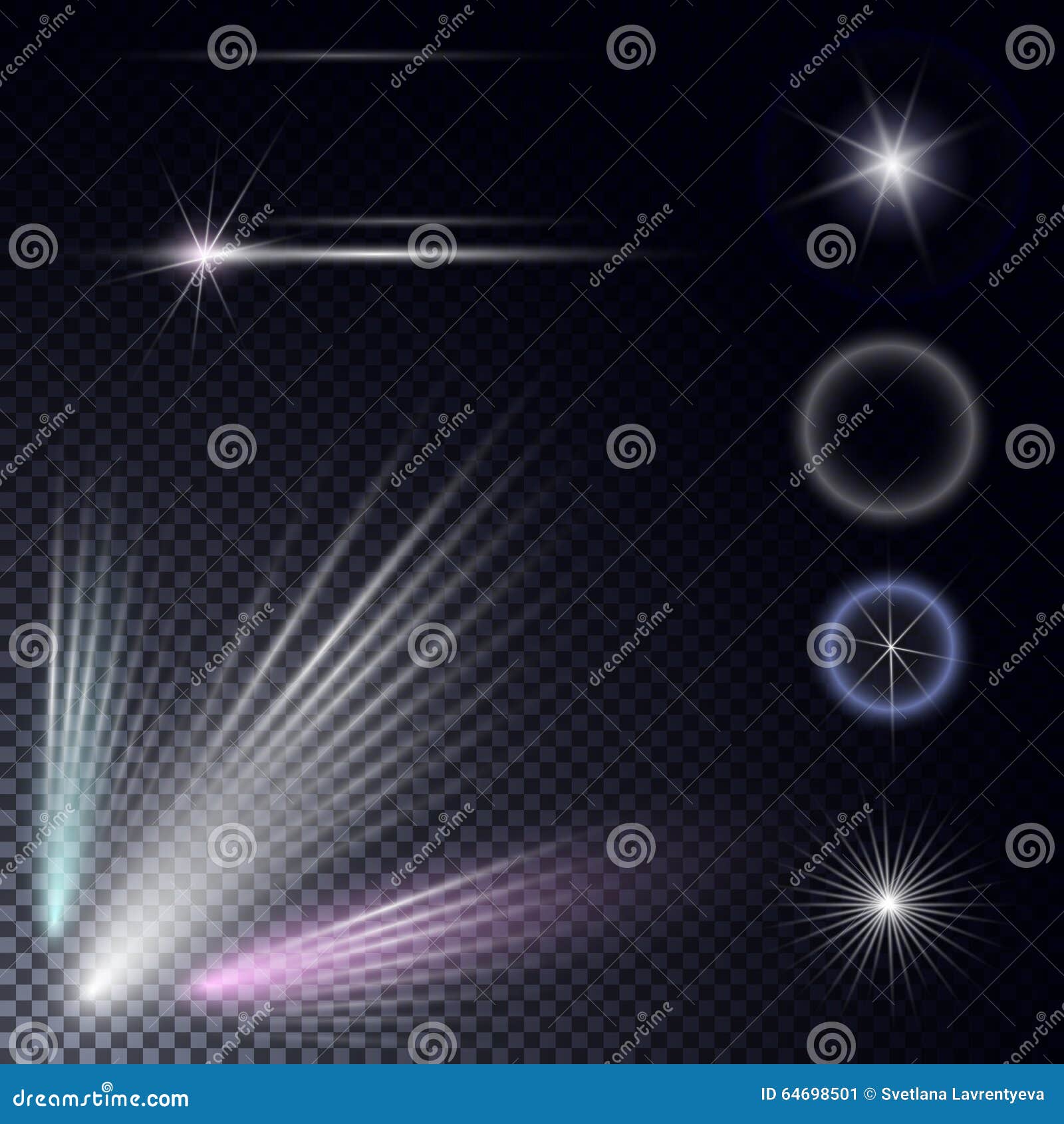 Rays on a Plaid Background. Transparent Patches of Light Stock Vector ...