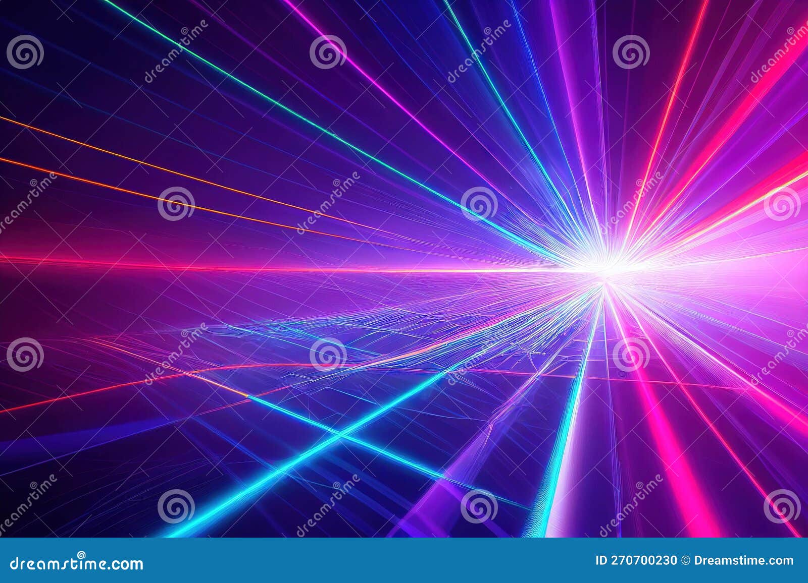 Rays Radiating in Multi-colored Spectrum As 3d Render Neon Background ...