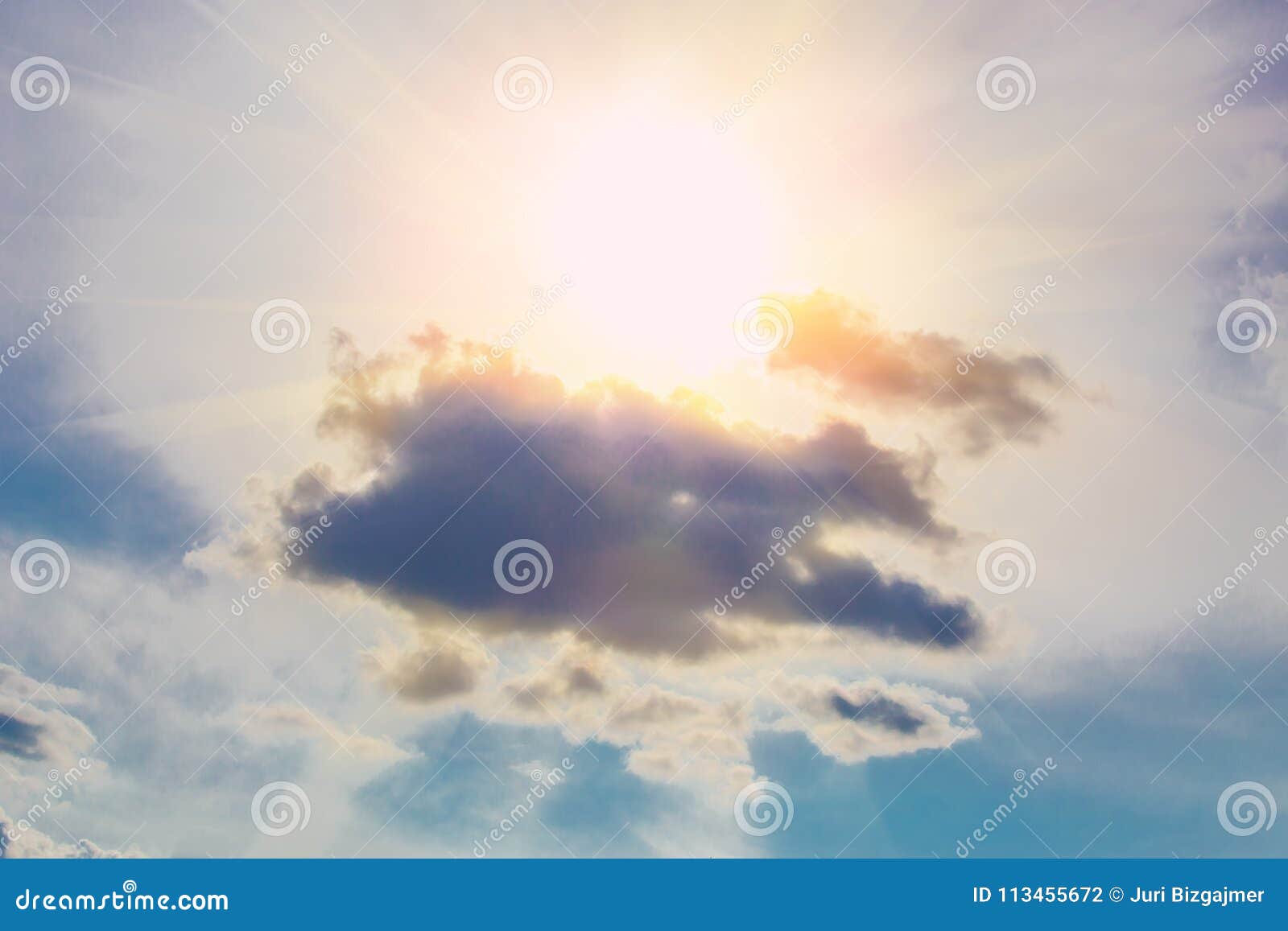 Rays of the Setting Sun through Clouds Stock Photo - Image of dawn ...