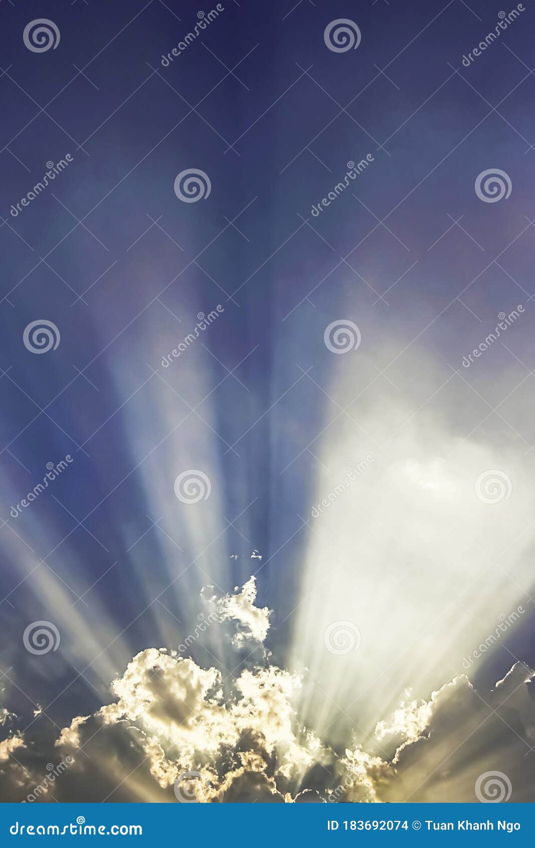Rays sky in summer stock photo. Image of rays, cloud - 183692074