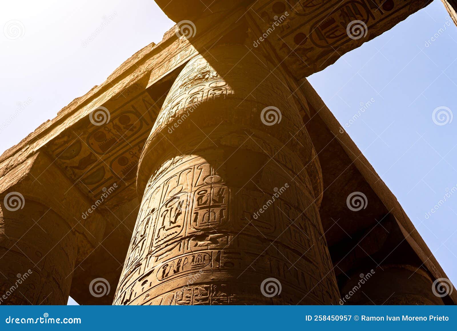 An Ancient Egyptian Column of a Temple Stock Image - Image of history ...