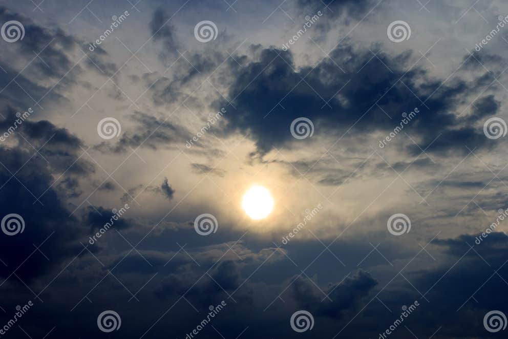 The Rays of the Sun Break through the Clouds on a Spring Evening ...