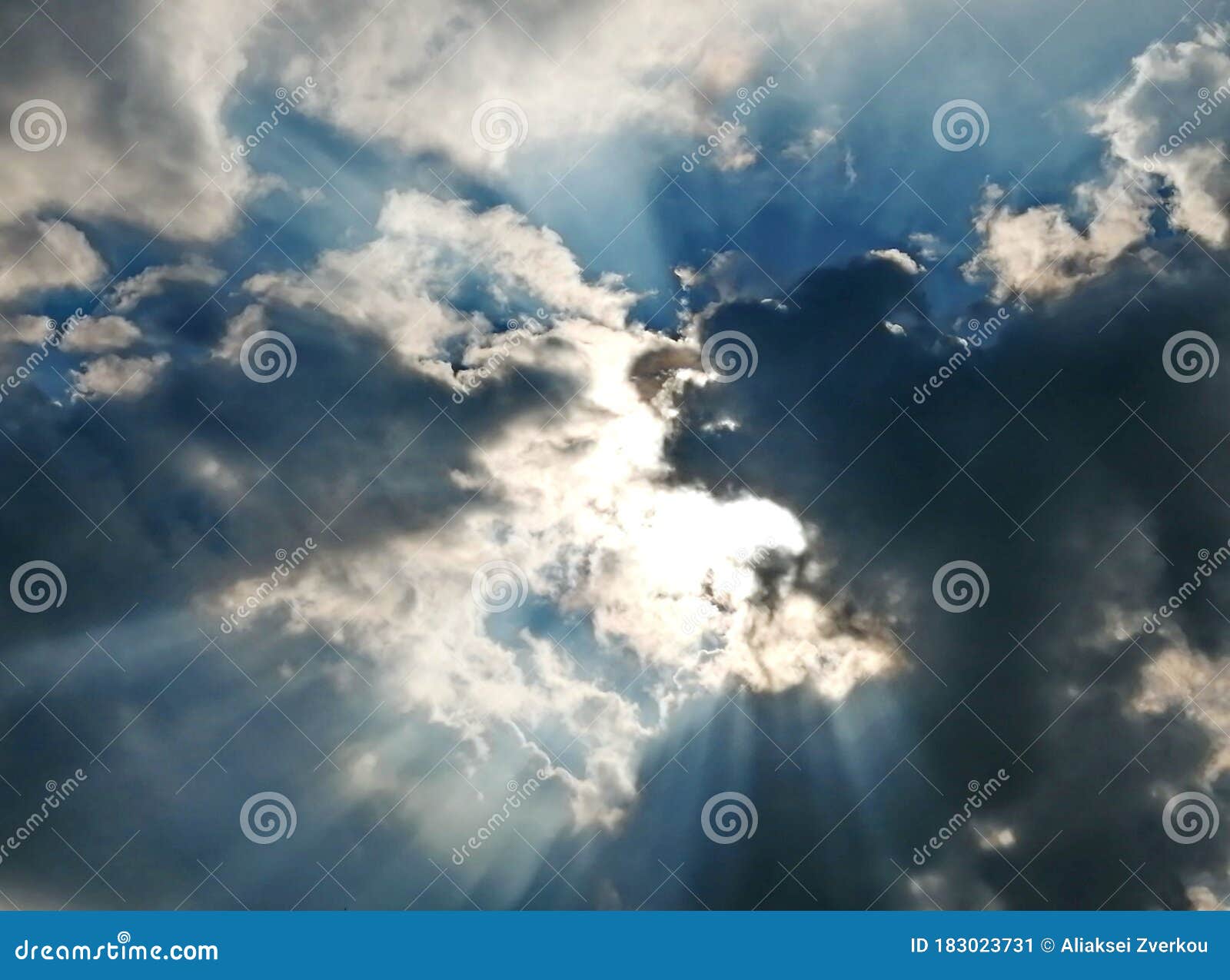Rays of the Sun Break through Thunderclouds Stock Image - Image of ...