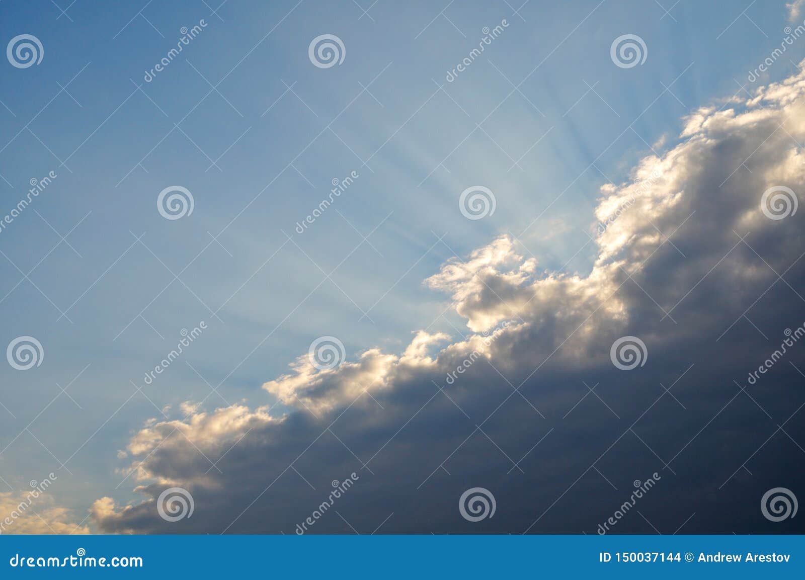 The Rays of the Sun Breaking through the Clouds Stock Photo - Image of ...