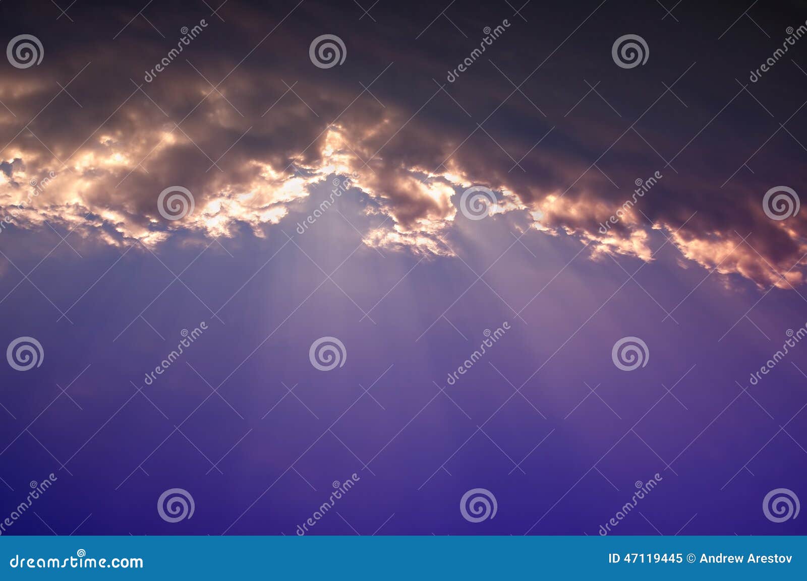 The Rays of the Sun Breaking through the Clouds Stock Image - Image of ...