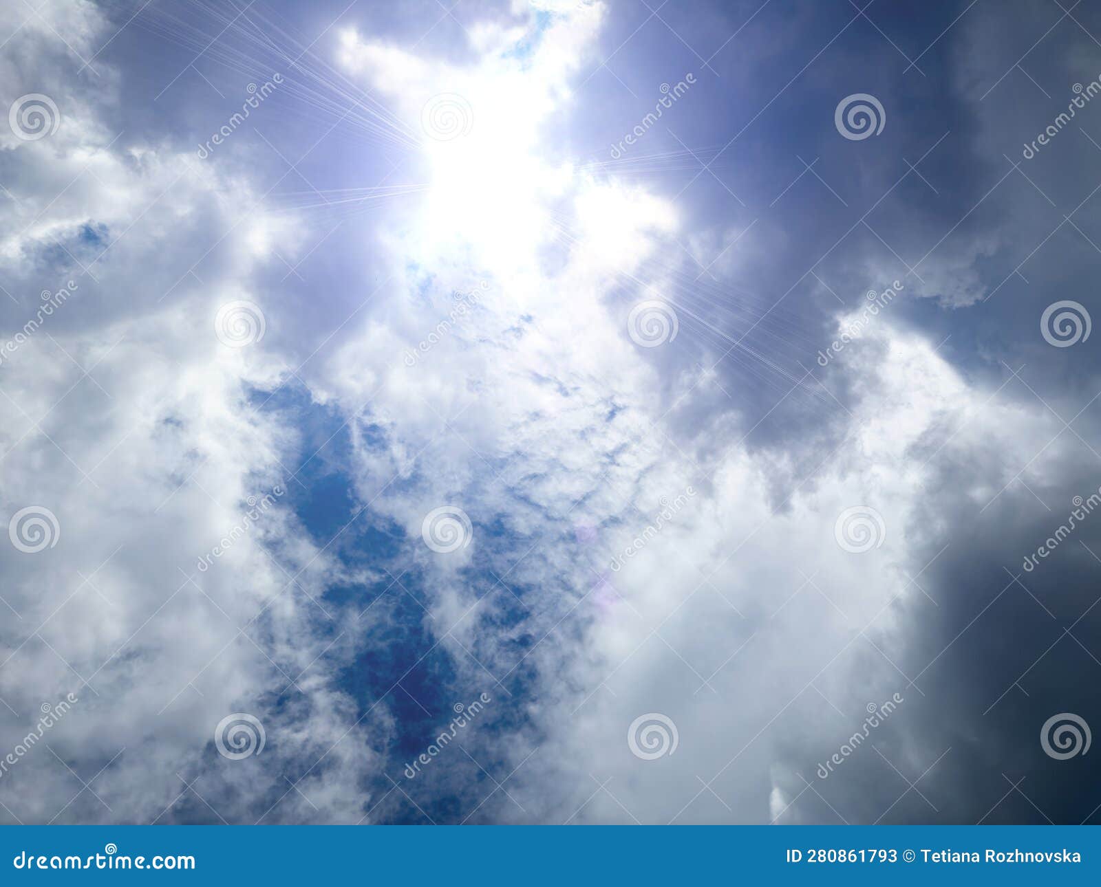 The Rays of the Sun through the Clouds. Stock Image - Image of sunlight ...