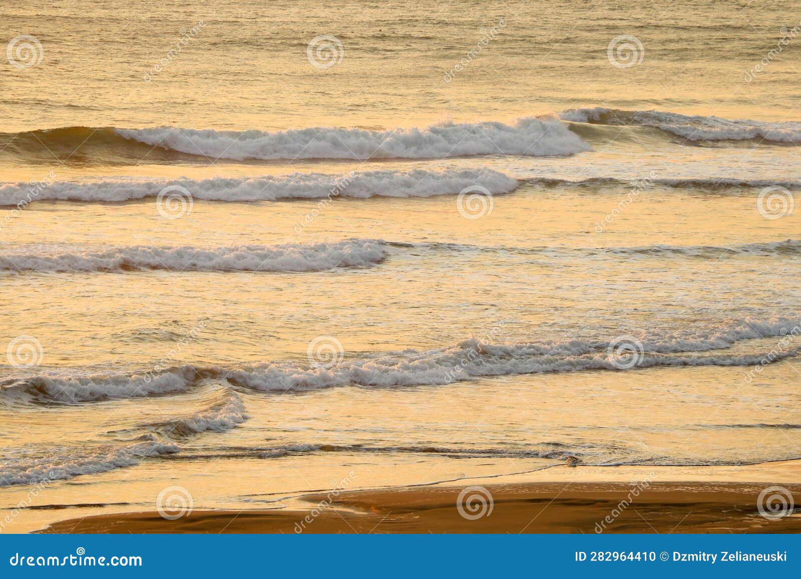 The Rays of the Sun Fall on the Waves of the Ocean. Sunrise or Sunset ...