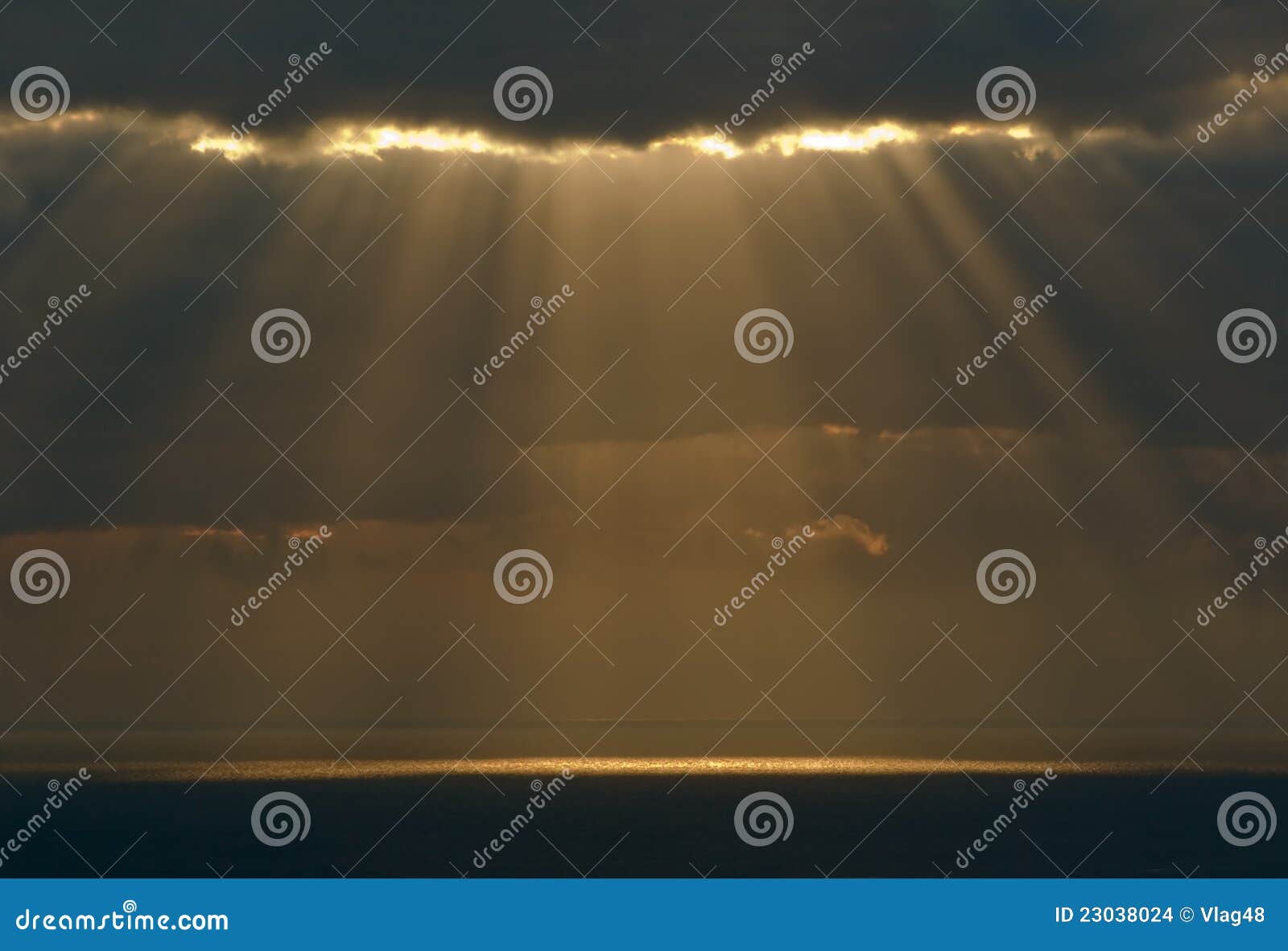 The Rays of the Sun Make Their Way through the Bla Stock Photo - Image ...