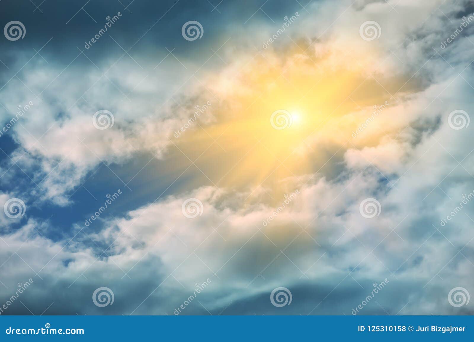 Yellow Sun In Blue Sky