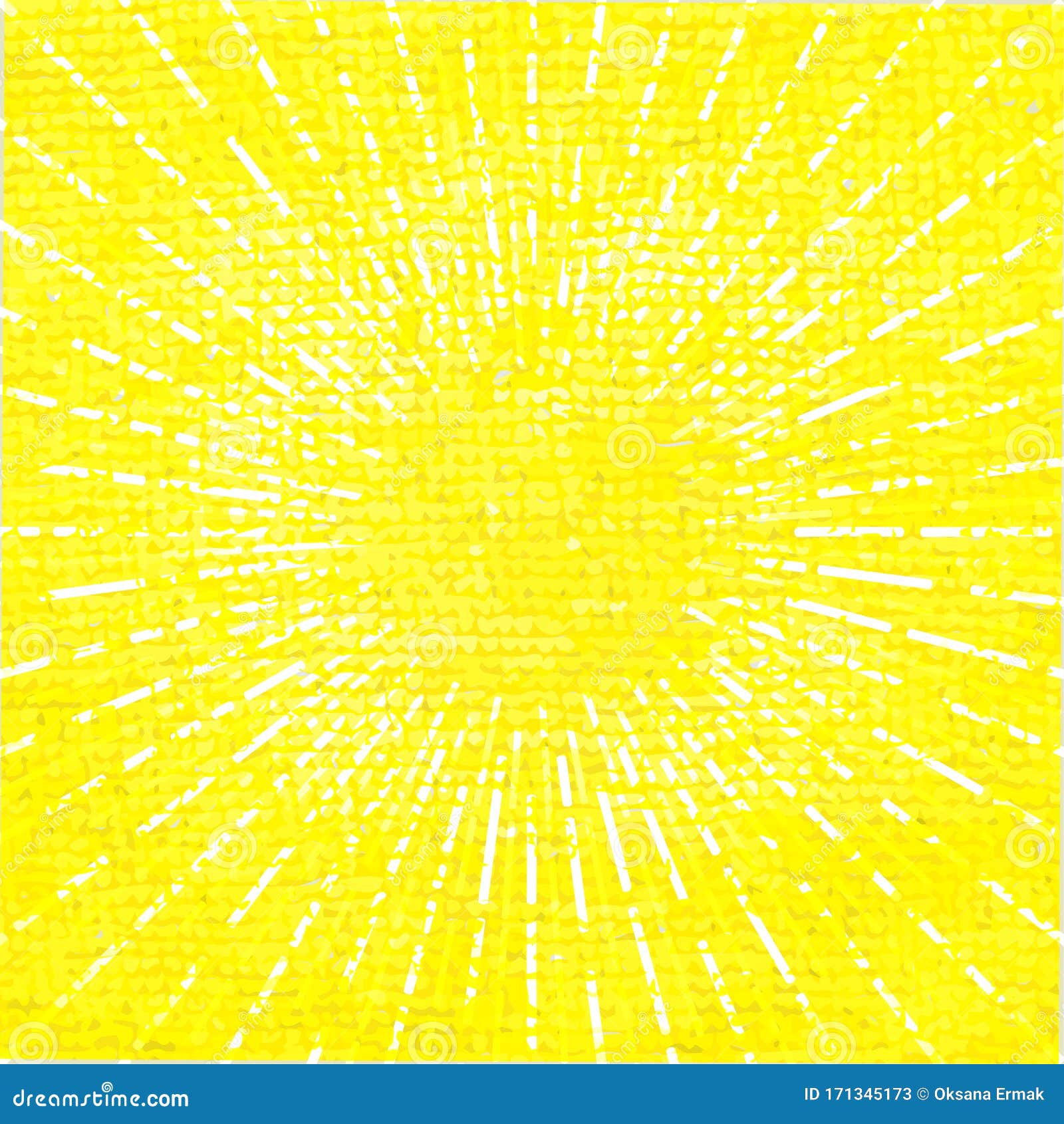 Rays of the Sun on Yellow Textured Sunny Background Stock Vector ...