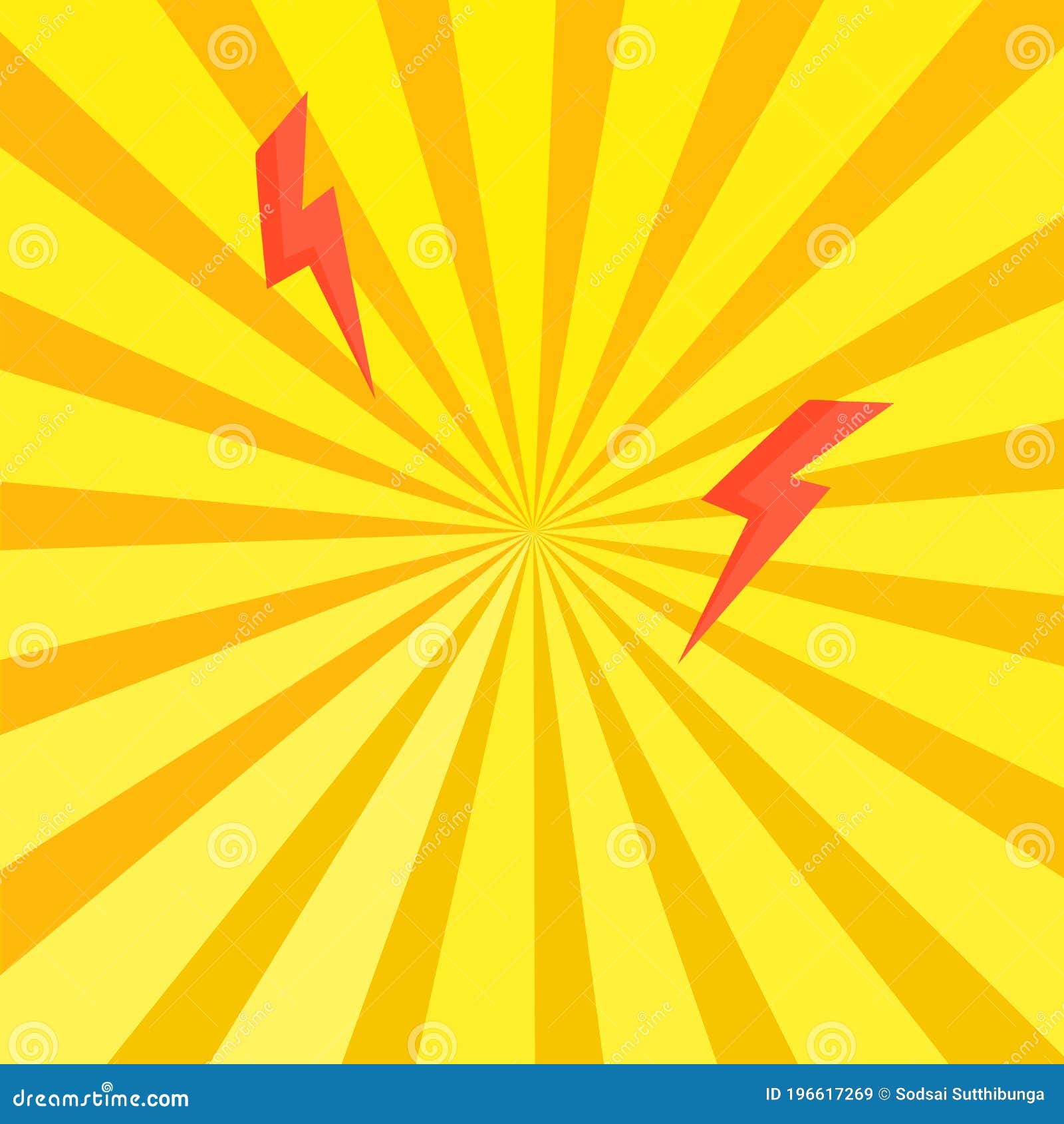 Thunderbolt Pattern. Sky Lightning Warning Voltage Symbols Electricity ...