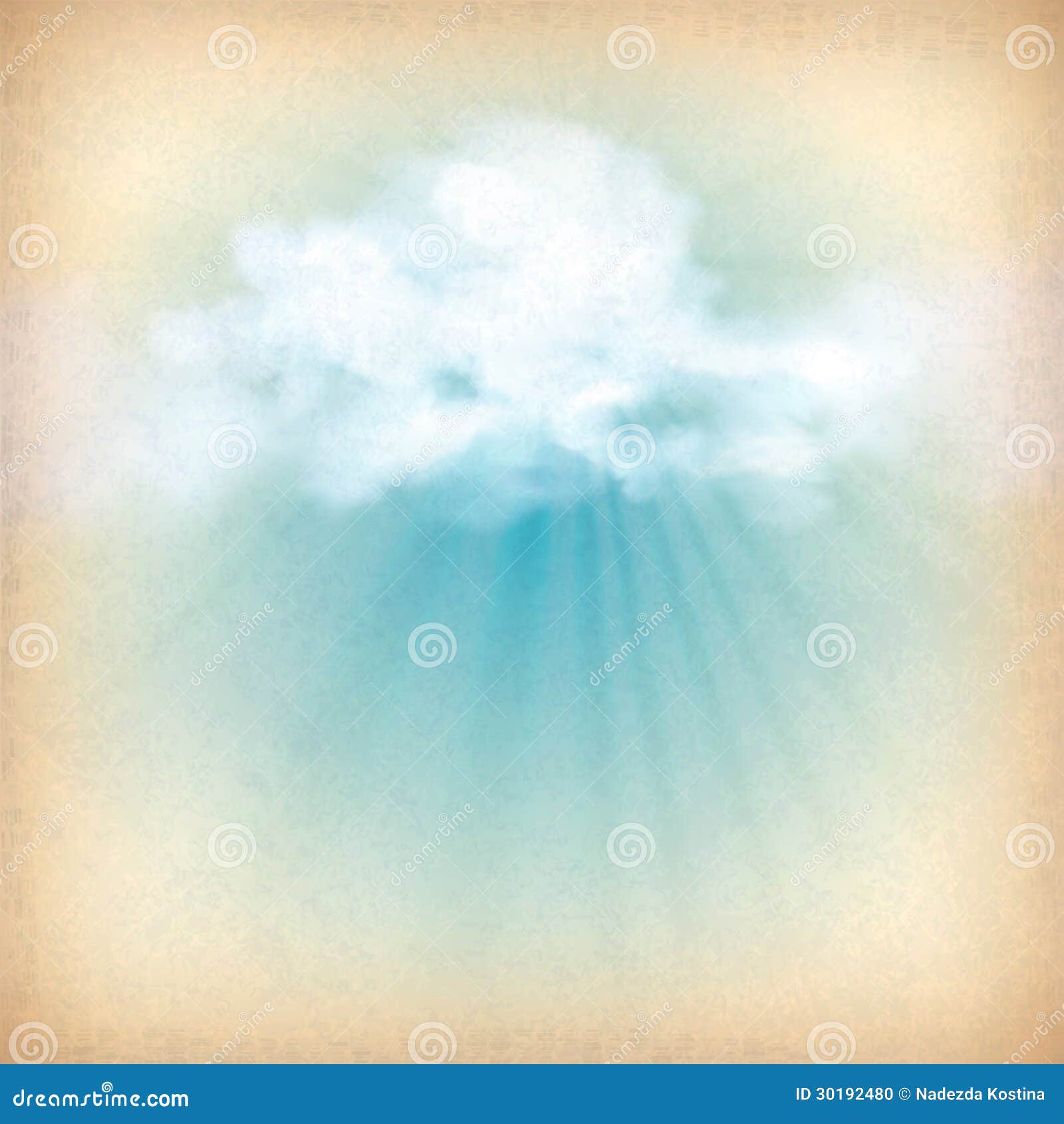 Sunlight Rays through Clouds Vector Background Stock Vector ...