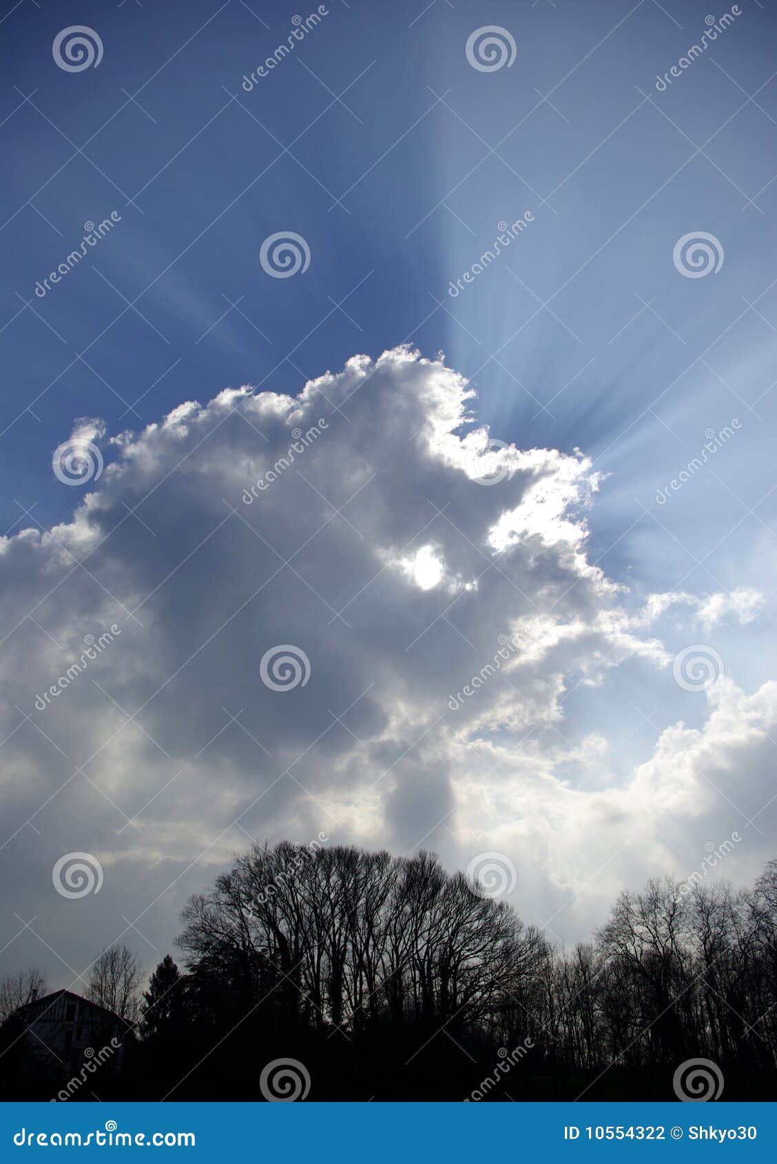 Rays of Sunlight through Clouds Stock Photo - Image of cloud, vertical ...
