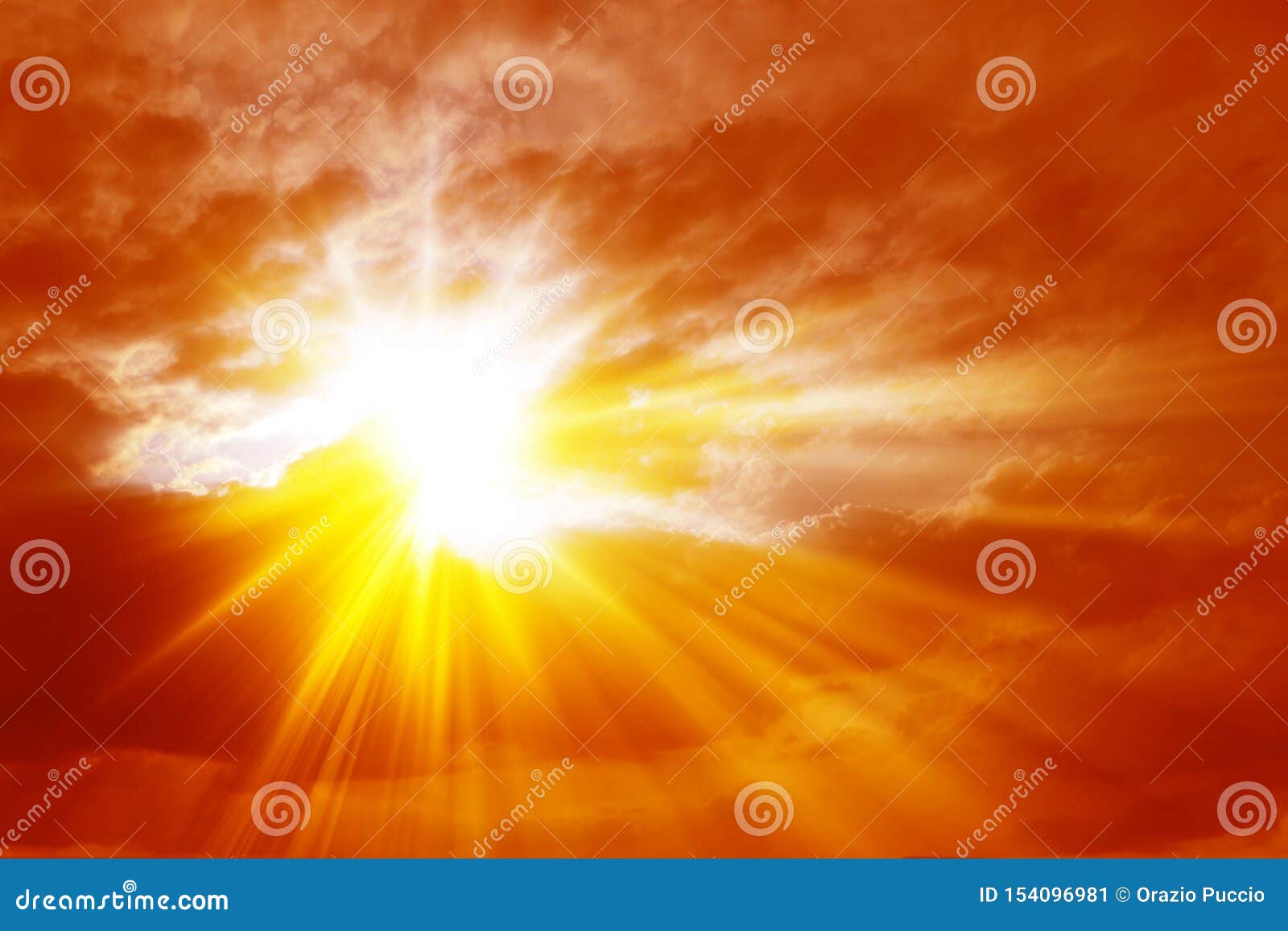 Rays of Sunlight Crossing the Clouds in a Fiery Red Sky Stock Image ...