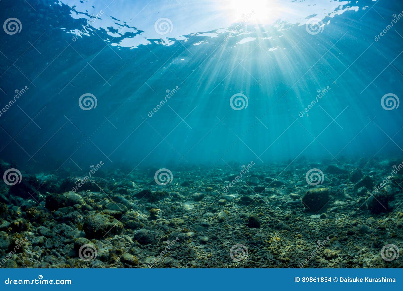 Rays of Sunlight Shining into Sea, Underwater View Stock Photo - Image ...