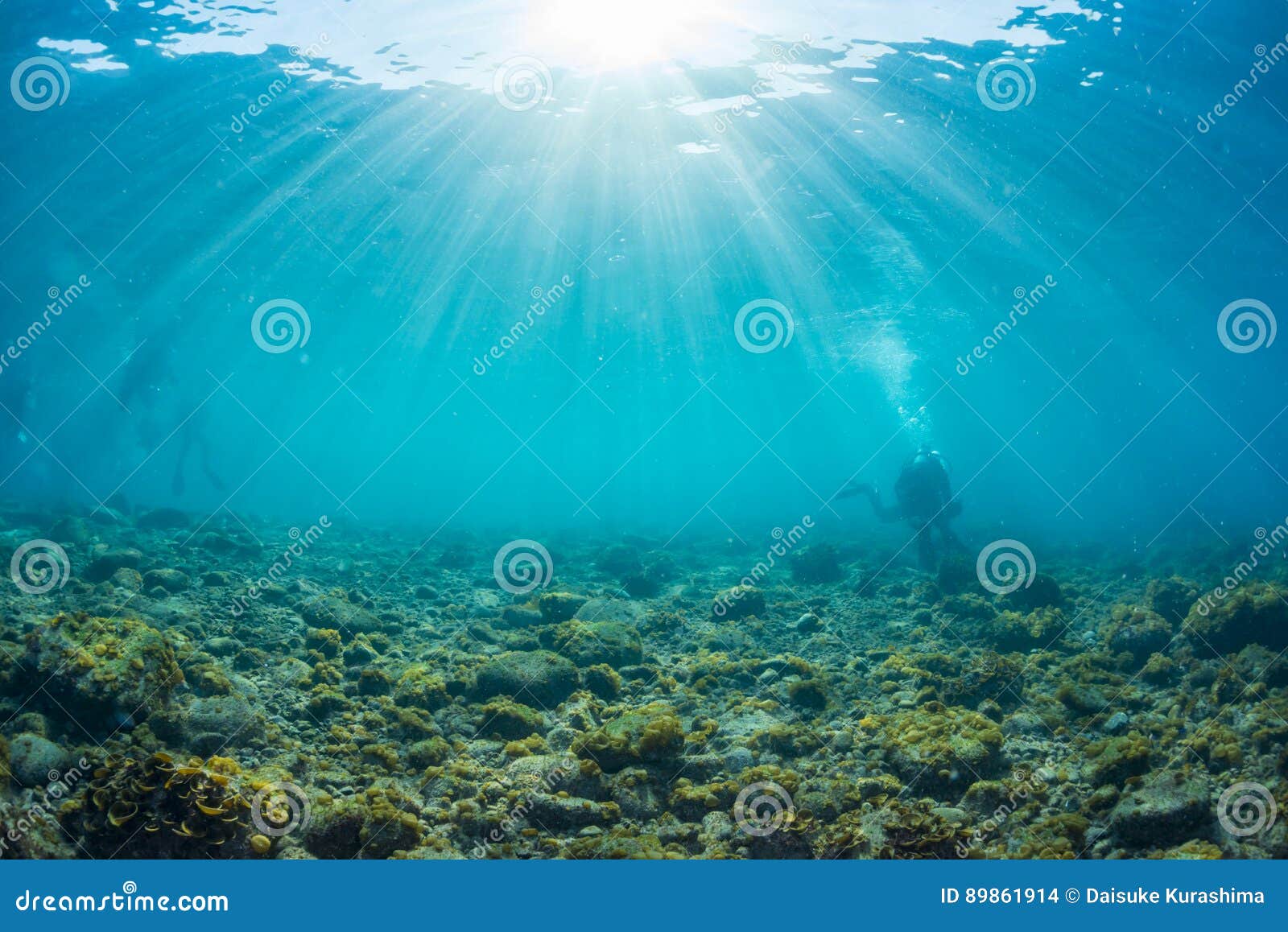 Rays of Sunlight Shining into Sea, Underwater View Stock Photo - Image ...