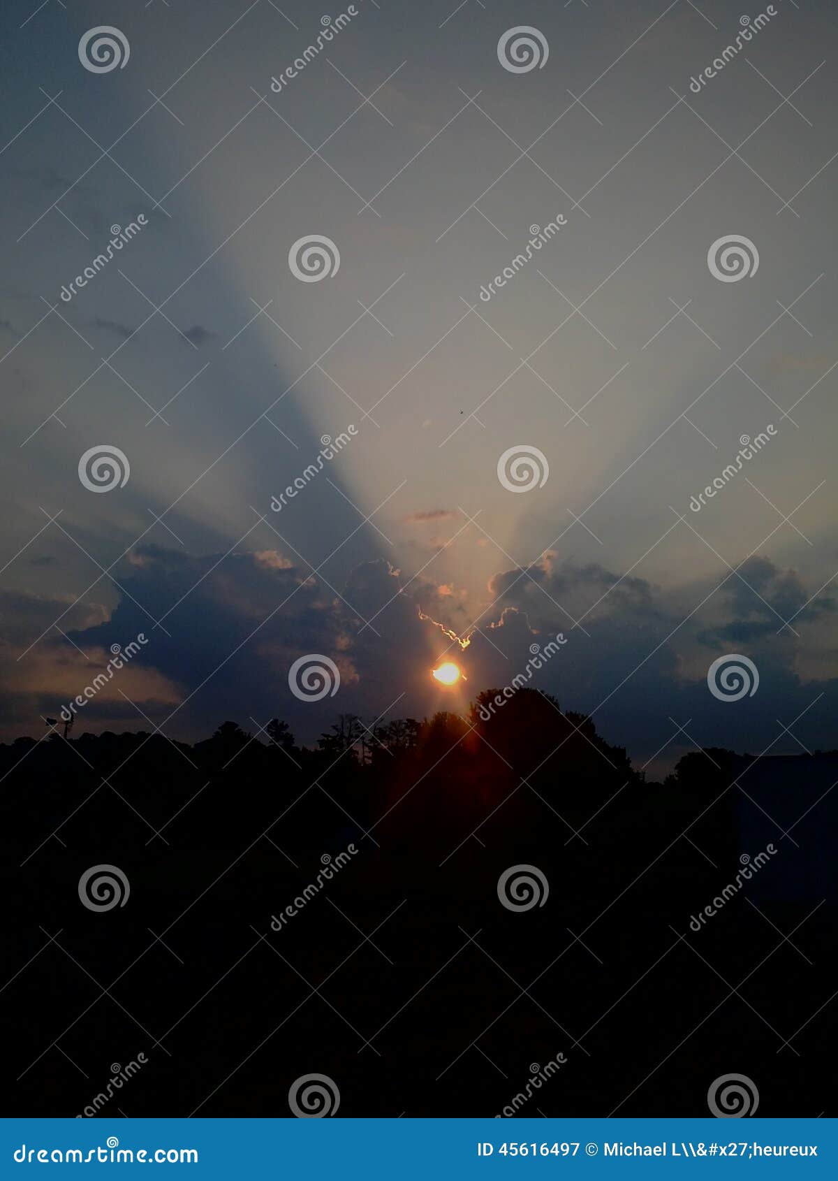 Rays of sunrise stock image. Image of dark, clouds, rays - 45616497