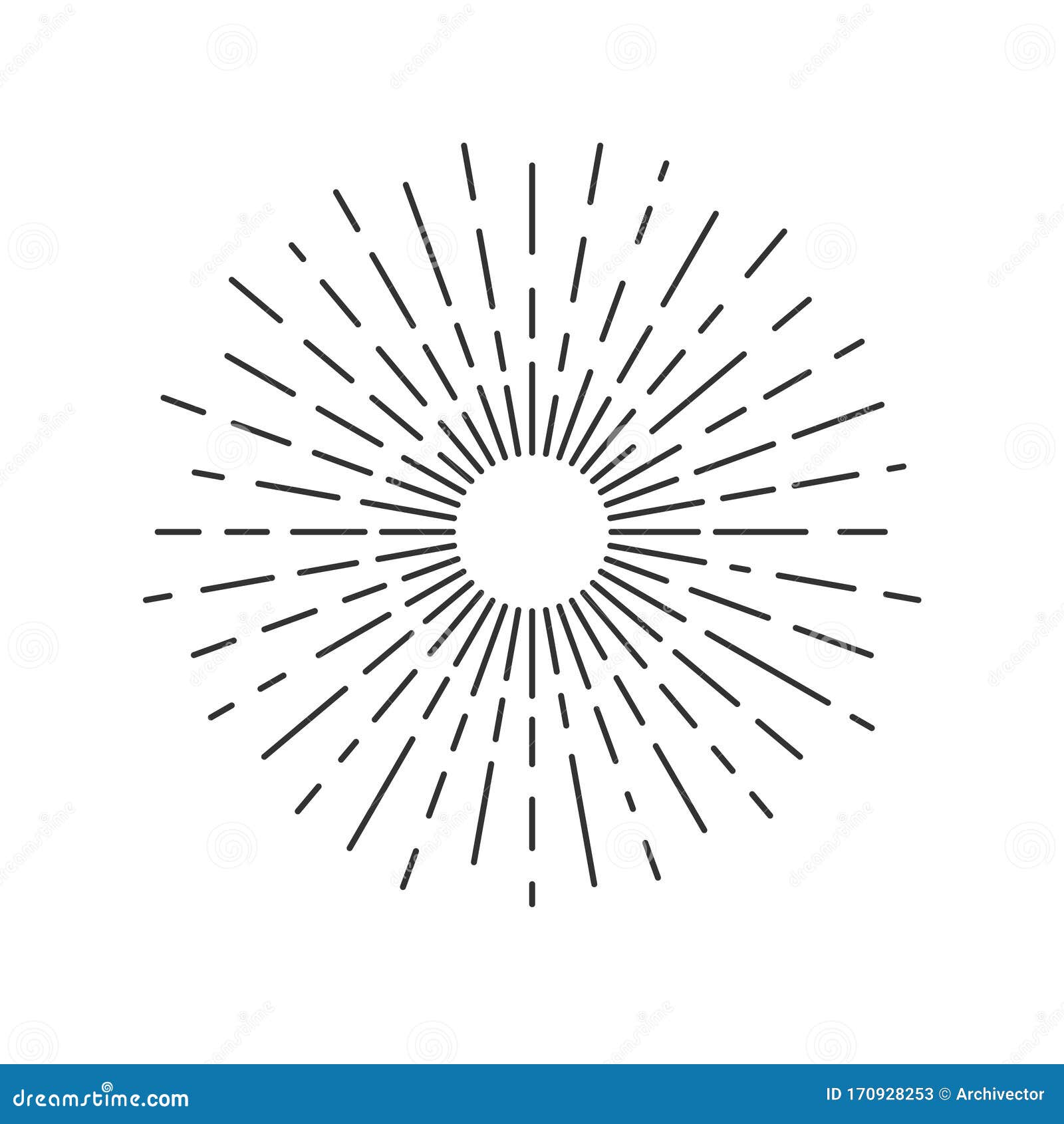 Rays Sun Linear Drawn Symbol Stock Vector - Illustration of pictogram ...