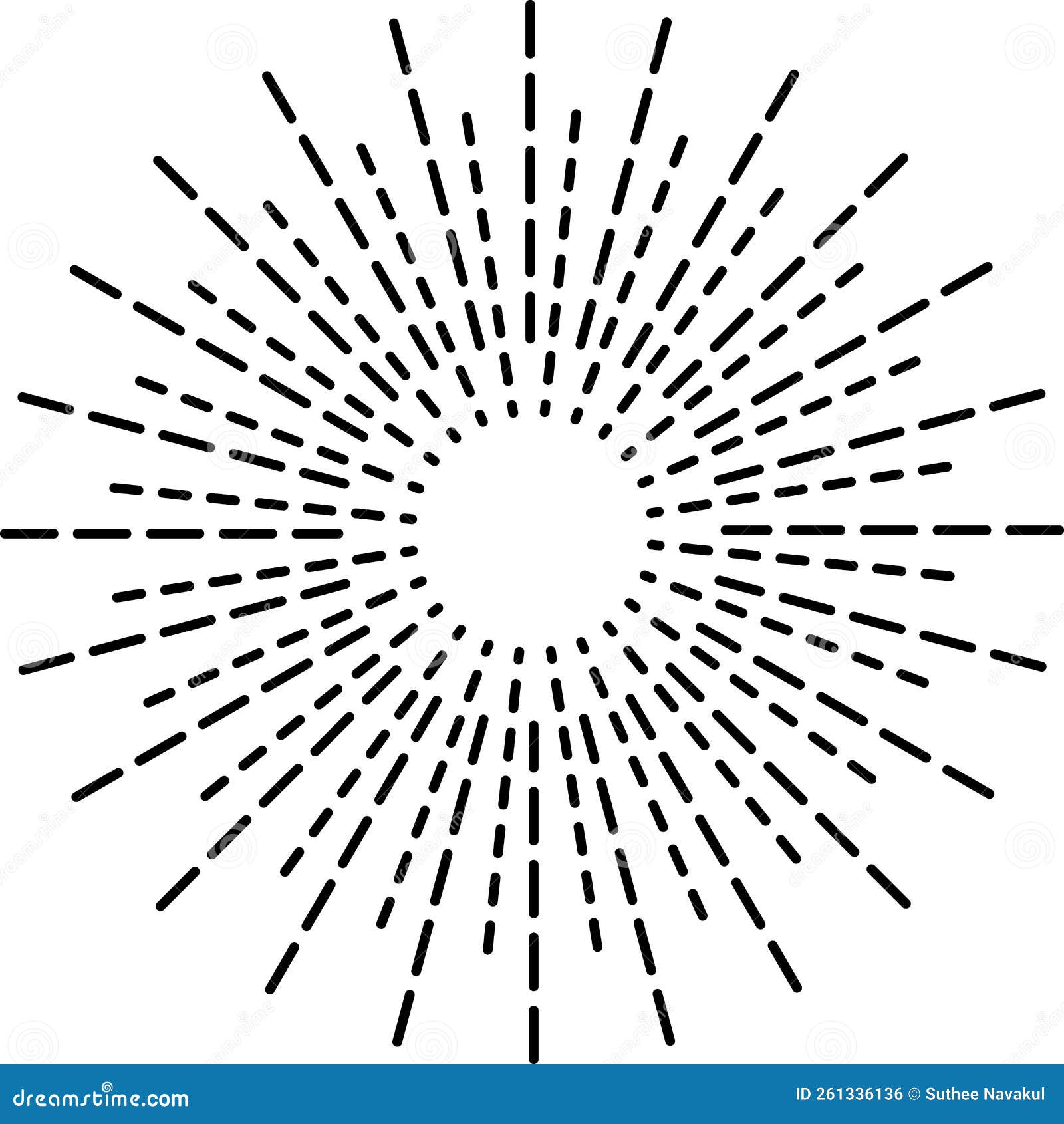 Rays on White Background. Sun Rays Drawn Symbol. Sunlight Linear Sign ...