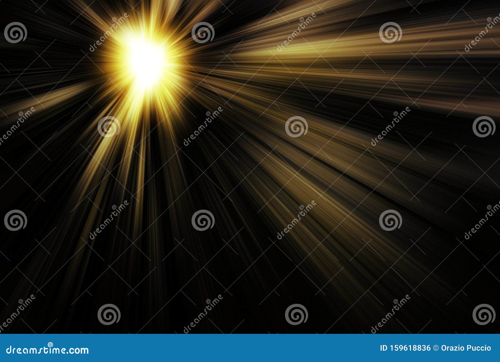 Sun Rays, Hot Sun on a Black Background Stock Illustration ...