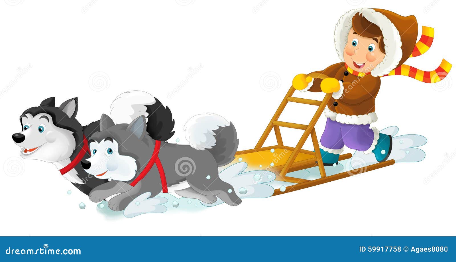 Raza Del Perro Esquimal De La Historieta Stock de ilustración ...