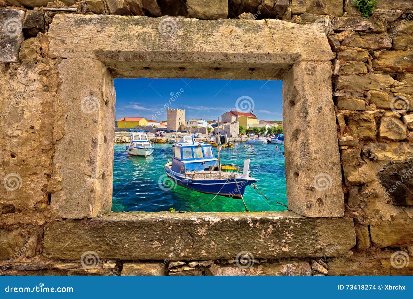 Razanac. Historic Town Of Razanac Beach And Waterfront Aerial View ...
